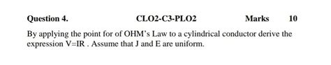 Solved Question 4 Clo2 C3 Plo2 Marks 10 By Applying The