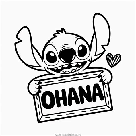 Stitch Ohana Easy Drawing Easy Drawings
