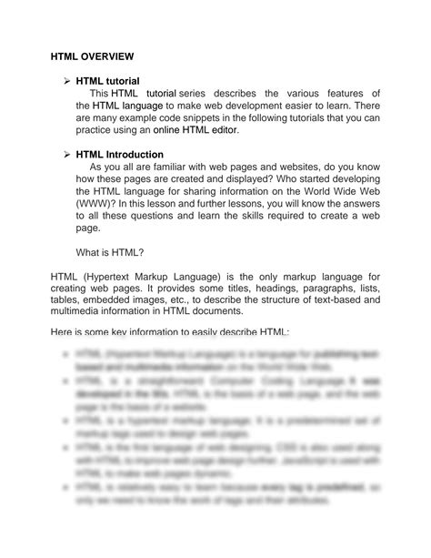 Solution Html Overview Studypool