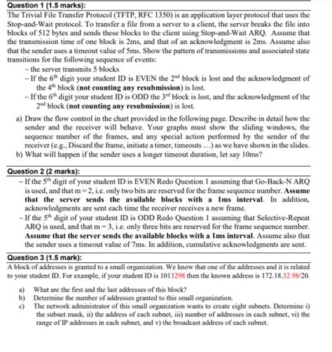 Solved Question 1 (1.5 marks): The Trivial File Transfer | Chegg.com