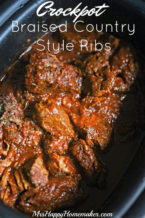 Crockpot Braised Country Style Ribs Mrs Happy Homemaker