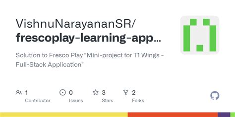 Github Vishnunarayanansrfrescoplay Learning App Mern Stack Solution To Fresco Play Mini