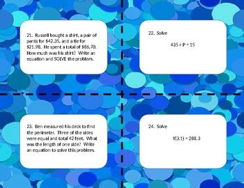 Task Cards For Variables By Math And More By Jacki Dull TpT