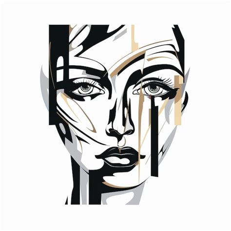 Premium Photo Parallel Vector Expressionism Graphic Portrait Of Girl