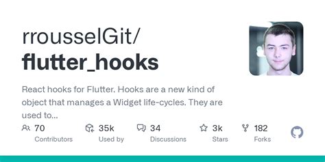 Github Rrousselgitflutterhooks React Hooks For Flutter Hooks Are A New Kind Of Object That