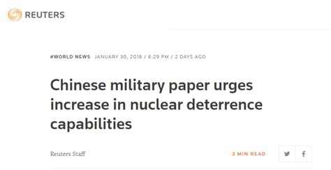 英媒中国军报吁加强核威慑 应对美军升级核武库 手机新浪网