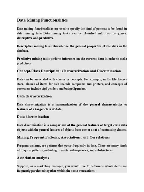 Data Mining Functionalities Pdf Cluster Analysis Statistical
