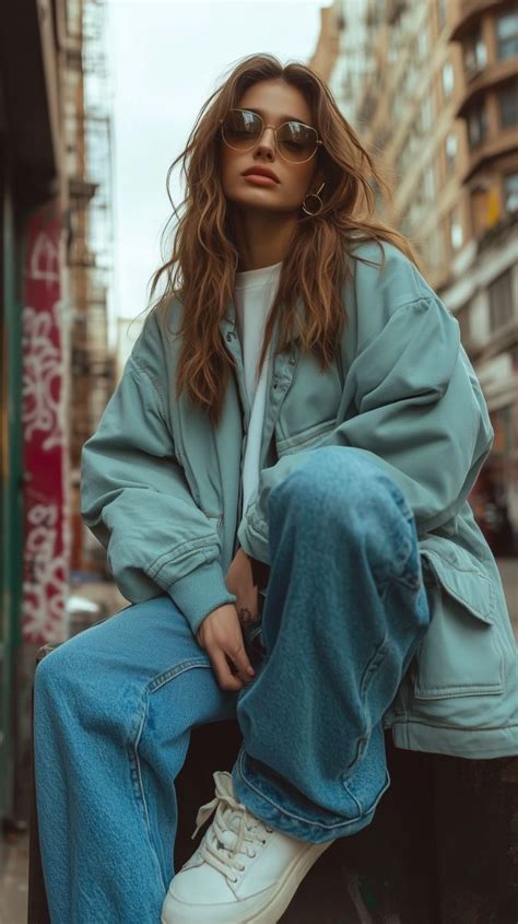 90s Streetwear Fashion Oversized Jackets And Baggy Jeans Look Urban