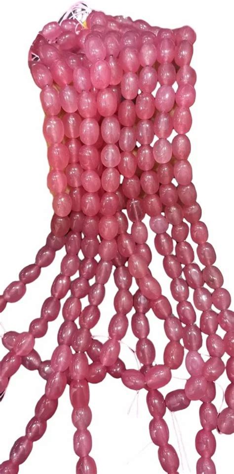Faceted Oval Pink Synthetic Gemstone Beads For Jewelry Size 1mm At