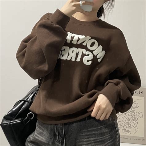 [빠른출발🚀 뽀글이 속기모 3컬러]몬트리올 라운드넥 속기모 기본 오버핏 루즈핏 뽀글이 자수 레터링 크롭 세미크롭 숏 맨투맨 티셔츠 에이블리