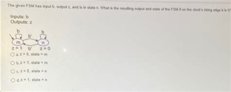 Solved The Given Fsm Has Input B ﻿output Z ﻿and Is In