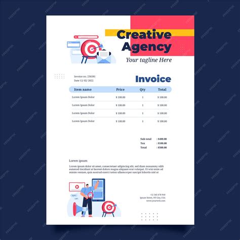 Free Vector Advertising Agency Invoice Template