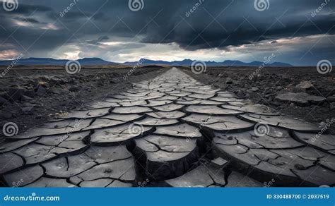 Potholes Cracked Road Stock Illustration Illustration Of Fields 330488700