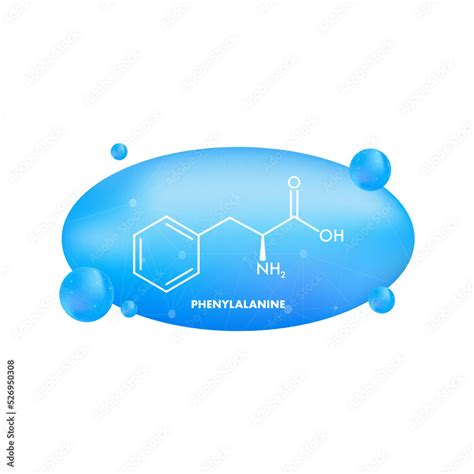 ภาพประกอบสต็อก Phenylalanine Formula Phenylalanine Molecular Structure