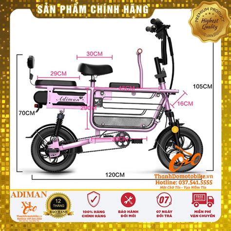 Mua Xe Điện Mini Gấp Gọn Adiman X1 Xe Đạp Điện Giỏ To 3 Ghế Ngồi Pin