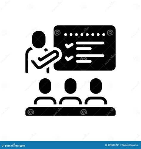 Black Solid Icon For Briefing Instruction And Teaching Stock Illustration Illustration Of