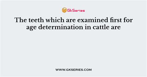 The Teeth Which Are Examined First For Age Determination In Cattle Are