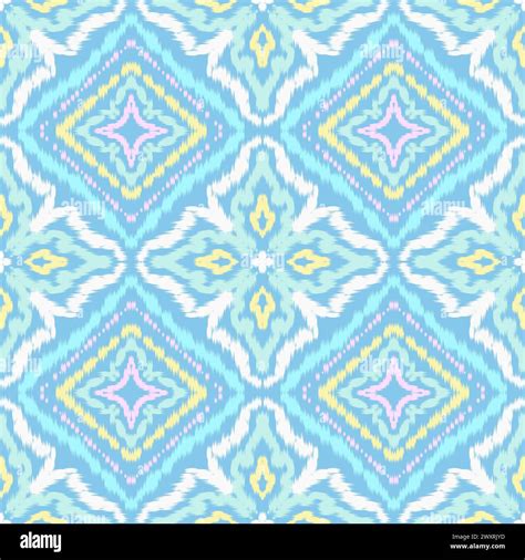 Seamless Ikat Ethnic Traditional Textile Pattern Geometric Abstract