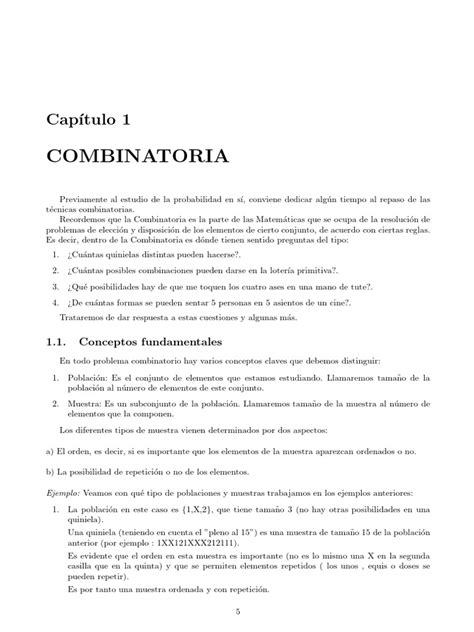 Apunte De Combinatoria Pdf Combinatoria Matemáticas Apunte De Combinatoria Pdf Combinatoria Matemáticas