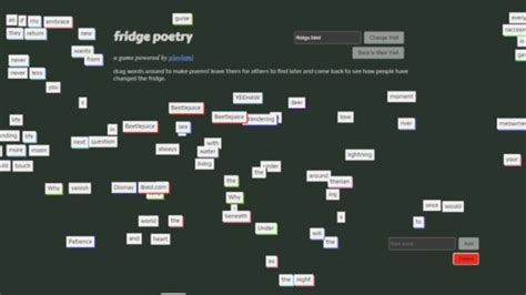 Multiplayer Web Game ‘fridge Poetry Turns Words Into Collaborative Art