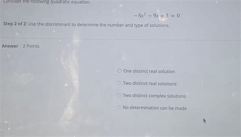 solved consider the tollowing quadratic