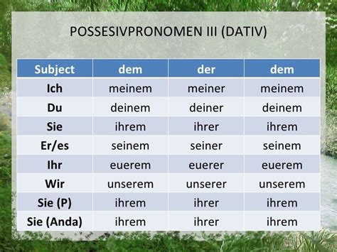 Possessivpronomen Deutsch Lernen Deutsch Grammatik