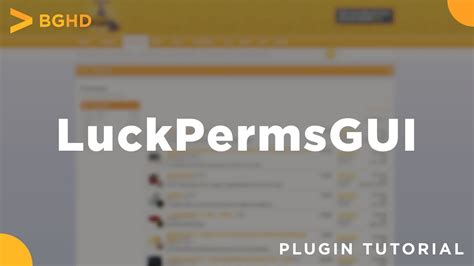 LuckPermsGUI Plugin Tutorial Overview YouTube