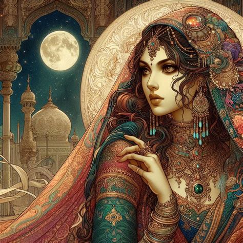 213 A Fantasy Punjabi Princess In Alphonse Mucha S By Zasinta On Deviantart