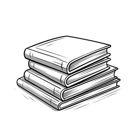 Premium Photo A Drawing Of A Stack Of Books On A White Background