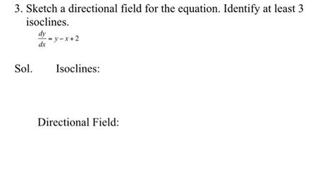 Solved 3 Sketch A Directional Field For The Equation