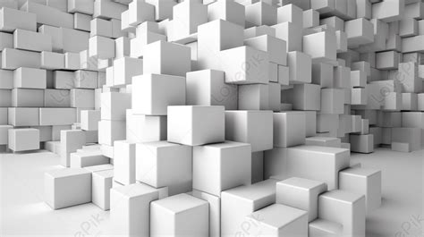 Stunning White Abstract Cube Rendered In 3d Block Backgrounds 3d