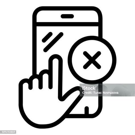 Smartphone Touchscreen Nonworking Line Icon Pcrepair Concept Touchscreen Vector Sign On White