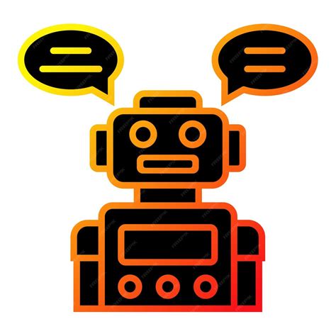 Premium Vector A Robot With A Funny Face And Speech Bubbles On It