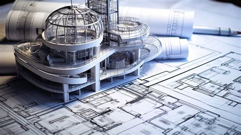 Engineer Architect Develops A Layout Of Architecture Stock Illustration