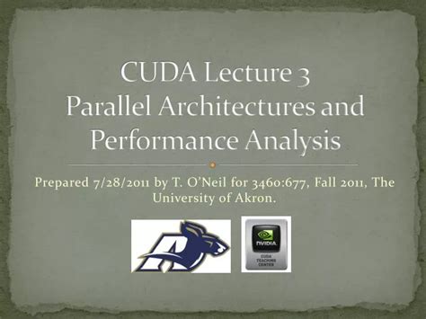 Ppt Cuda Lecture Parallel Architectures And Performance Analysis