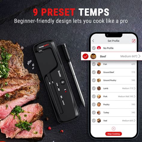 Tp961 Tempspike Bluetooth Meat Thermometer Black Thermopro