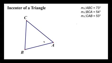 Angle Bisector And Incenter Youtube