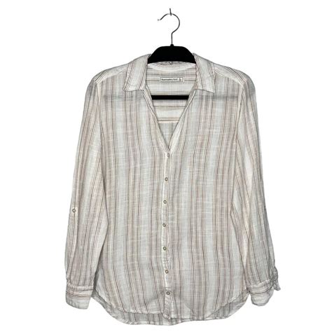 Abercrombie Fitch Button Up Size Large V Neck Depop