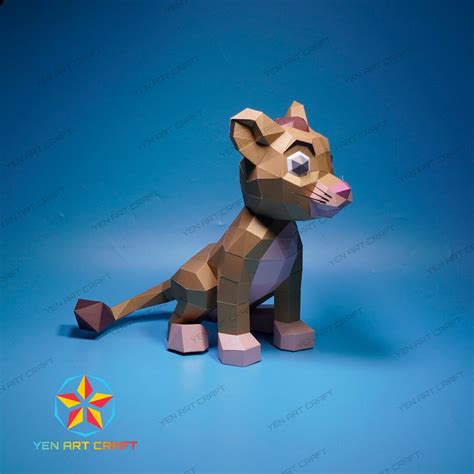 Diy Simba Papercraft Pdf Svg Template For Creating 3d Simba Etsy
