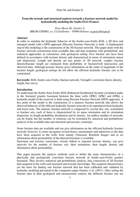 Pdf From The Tectonic And Structural Analysis Towards A Fracture