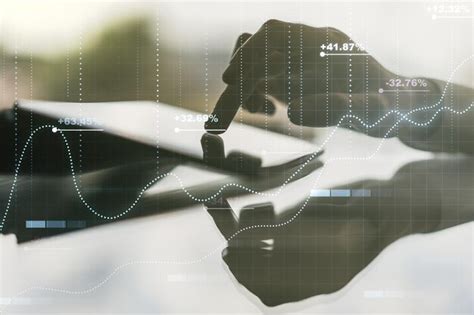 Premium Photo Multi Exposure Of Abstract Statistics Data Hologram