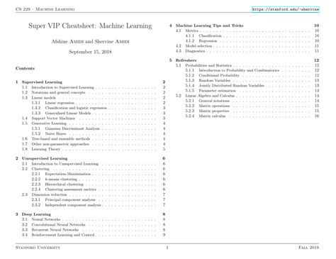ML Cheatsheet