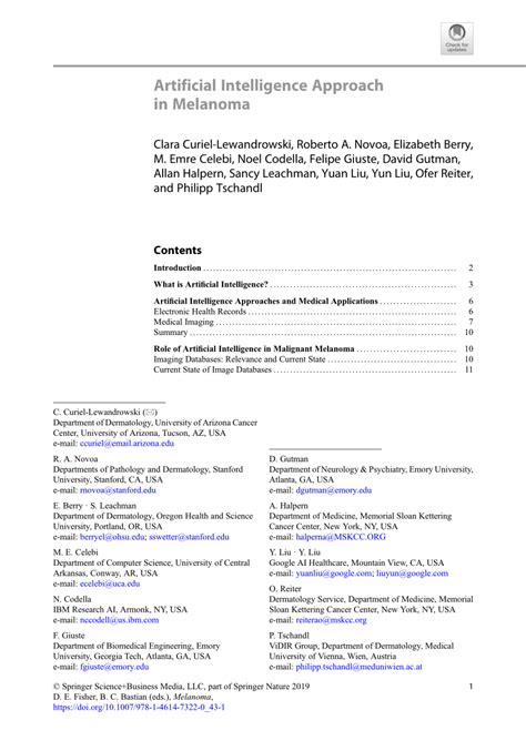 Pdf Artificial Intelligence Approach In Melanoma