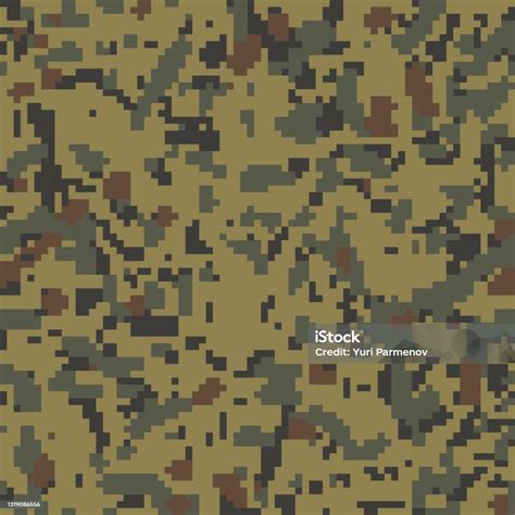 Kamuflase Piksel Digital Tekstur Mulus Seragam Militer Modern Camo