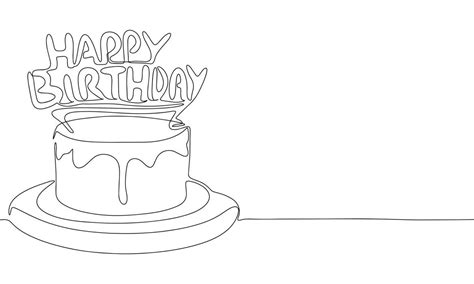 Happy Birthday Outline Vector Art Icons And Graphics For Free Download