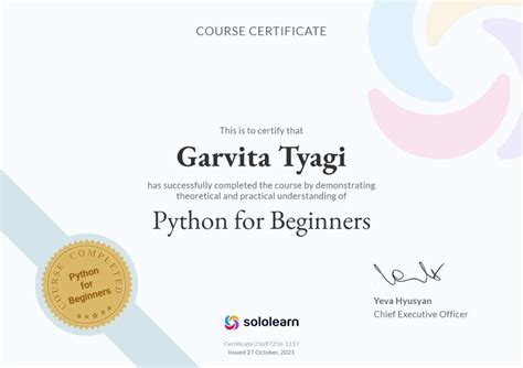 Garvita Tyagi On Linkedin Python Certificate😃😃