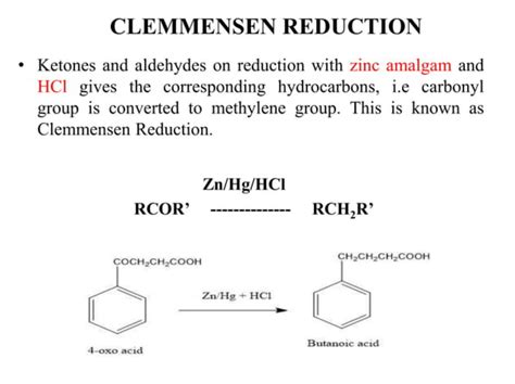 Solution Clemmensen Reduction Heterocyclic And Organic Chemistry As