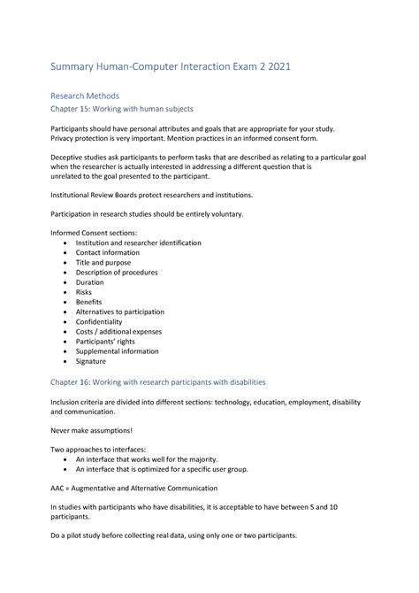 Summary Human Computer Interaction Exam 2 2021 Privacy Protection Is