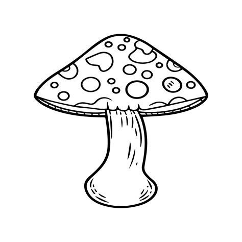 버섯 색칠 페이지 버섯 윤 터 색칠 책 프리미엄 벡터