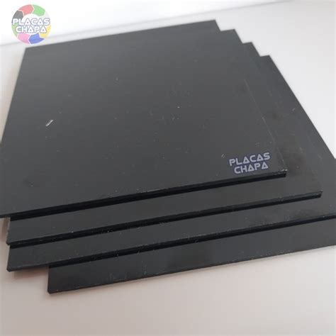 2x Chapa Placa De Ps Poliestireno Preta 4mm X 50cm X 50cm Frete grátis